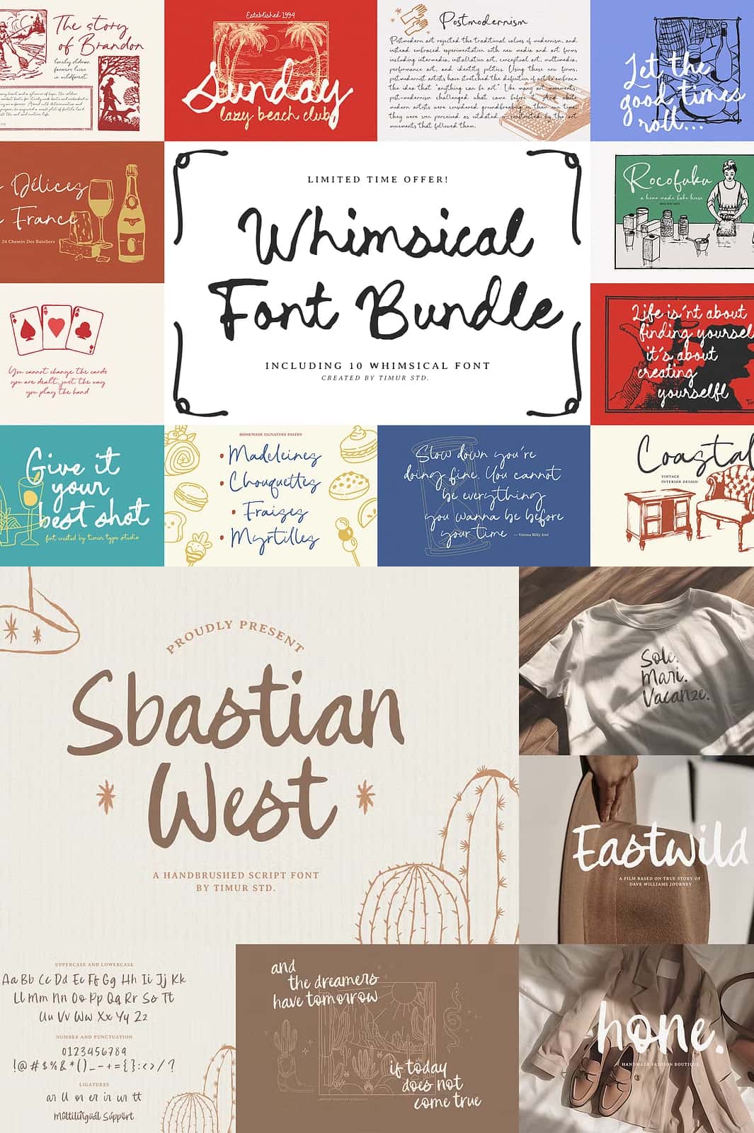 Whimsical Font Bundle - 10 Fonts - Leasted - Graphics Template Resources