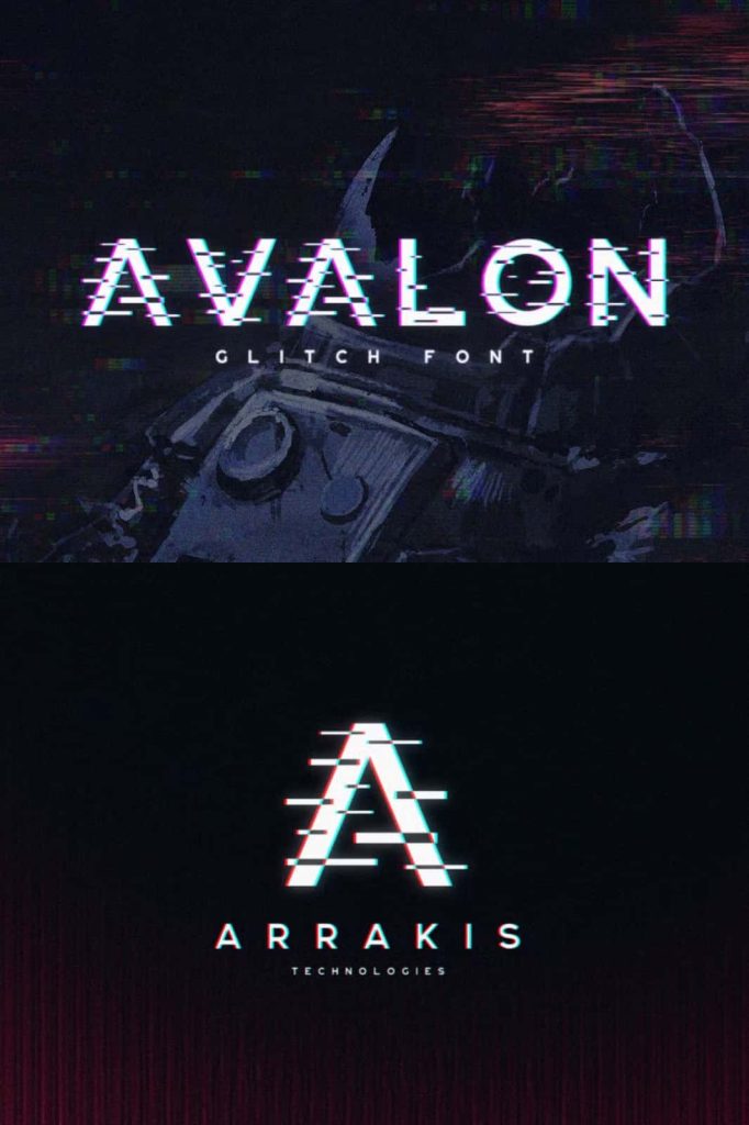 Avalon - Glitch Font - Leasted - Graphics Template Resources