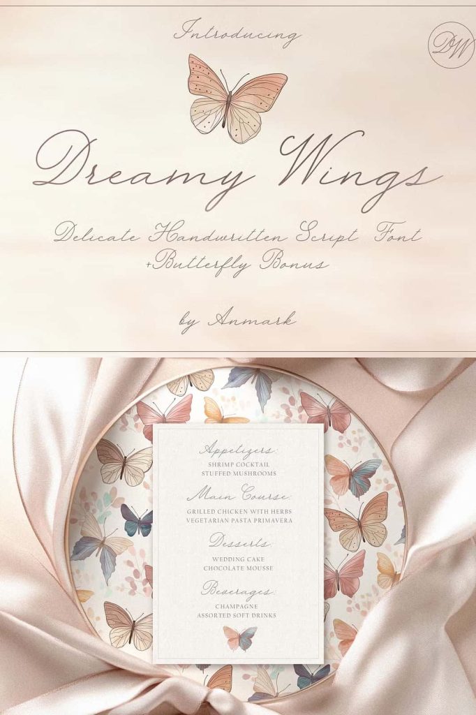Dreamy Wings. Vintage Wedding Font - Leasted - Graphics Template Resources