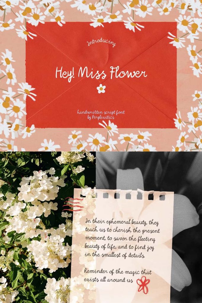 Hey Miss Flower Handwritten Script - Leasted - Graphics Template Resources