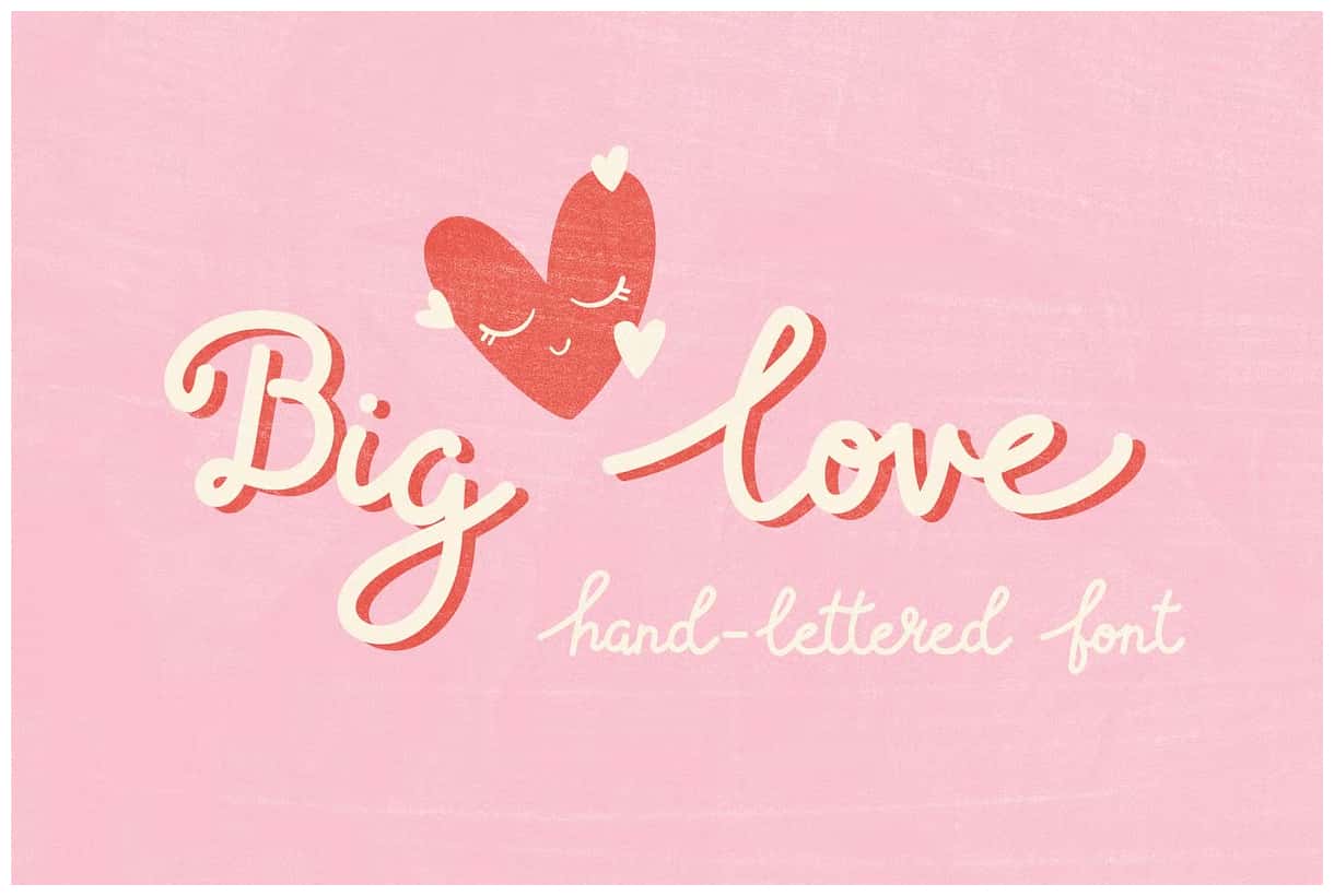 Big love | Hand-lettered font - Leasted - Graphics Template Resources