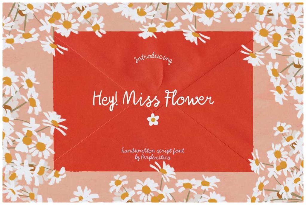 Hey Miss Flower Handwritten Script - Leasted - Graphics Template Resources