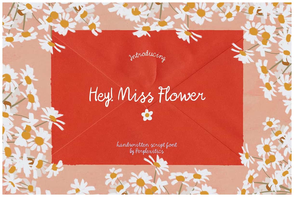 Hey Miss Flower Handwritten Script - Leasted - Graphics Template Resources