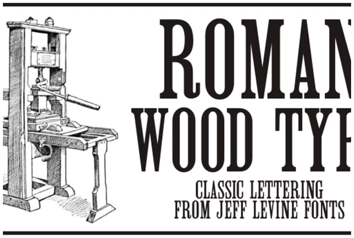 Roman Wood Type JNL - Leasted - Graphics Template Resources