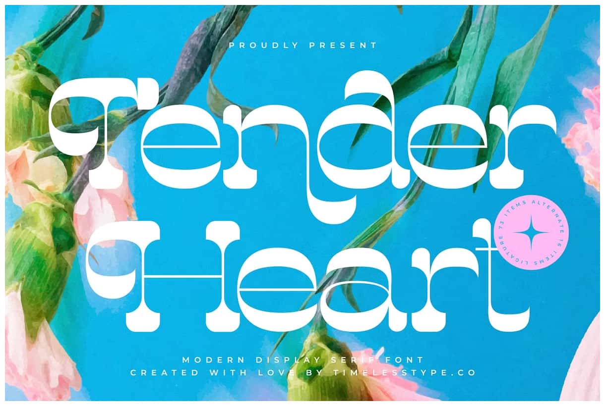 Tender Heart Modern Display Serif - Leasted - Graphics Template Resources