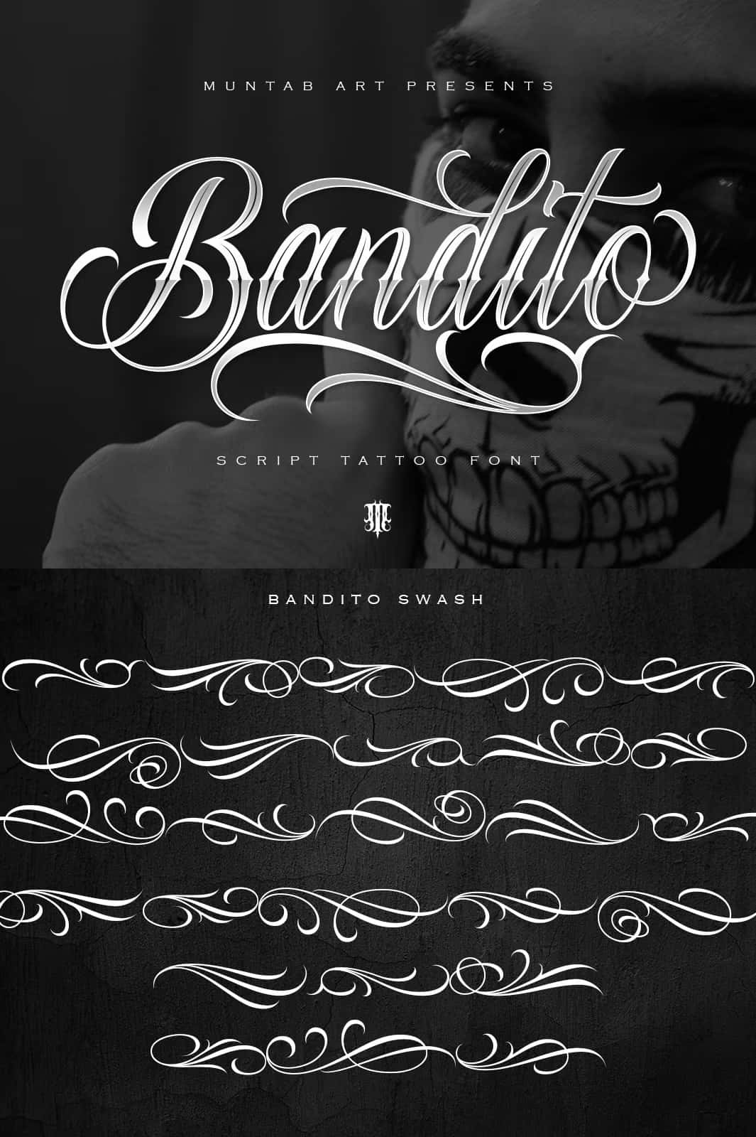 Bandito Script | Tattoo font - Leasted - Graphics Template Resources