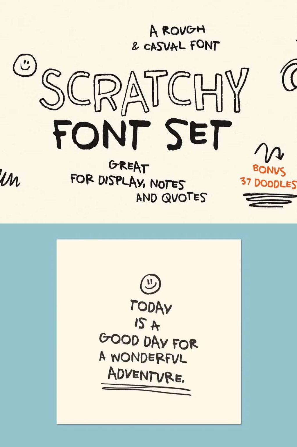 Scratchy Font! Handwriting! Texture! - Leasted - Graphics Template ...