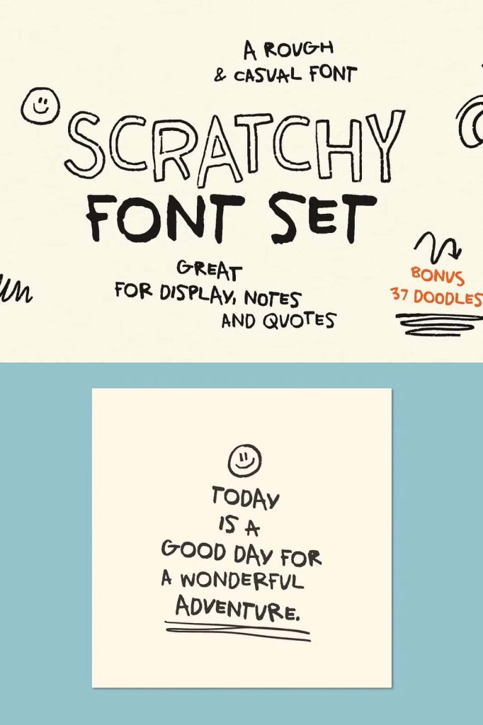 Scratchy Font! Handwriting! Texture! - Leasted - Graphics Template ...