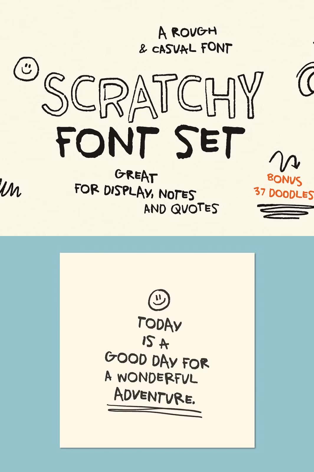 Scratchy Font! Handwriting! Texture! - Leasted - Graphics Template ...