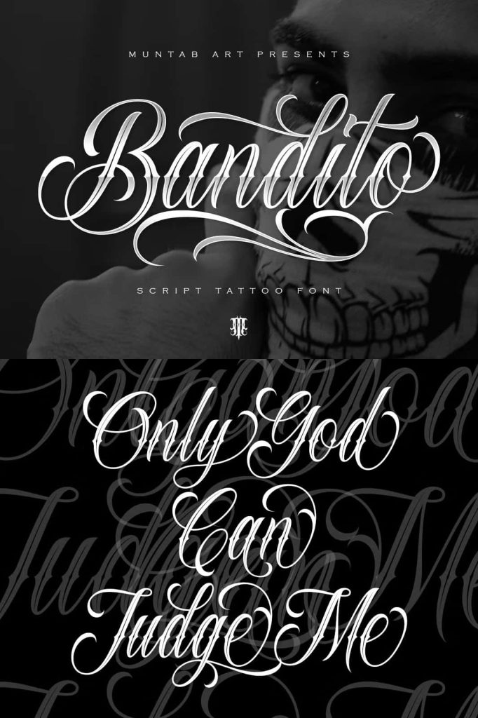 Bandito Script | Tattoo font - Leasted - Graphics Template Resources