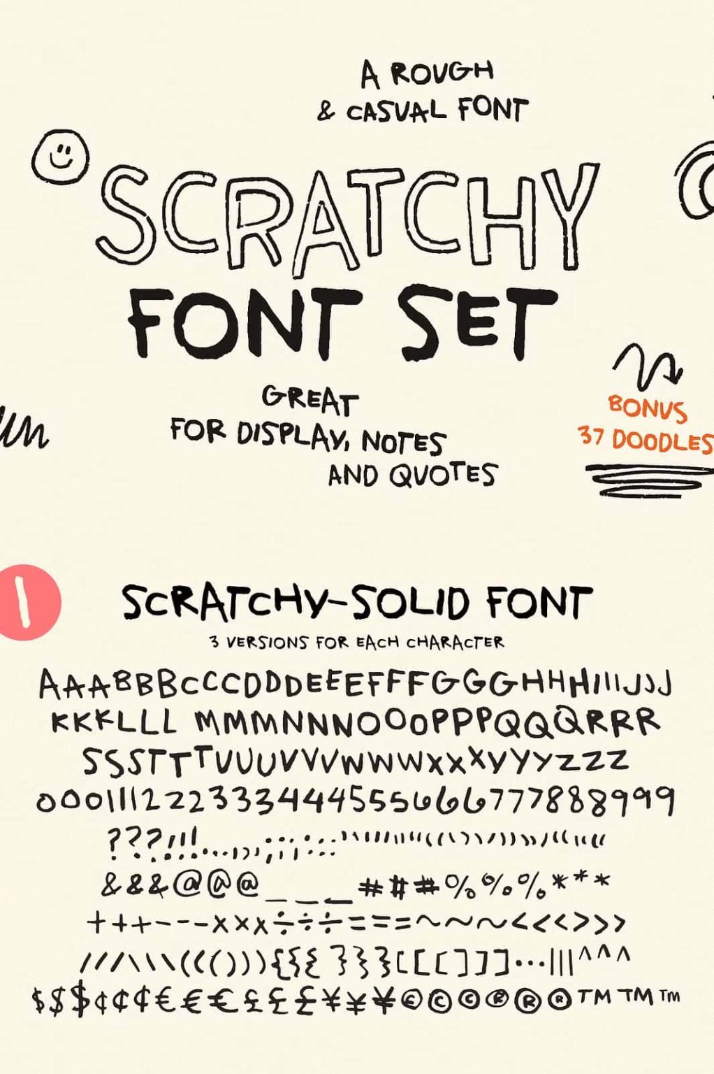 Scratchy Font! Handwriting! Texture! - Leasted - Graphics Template ...