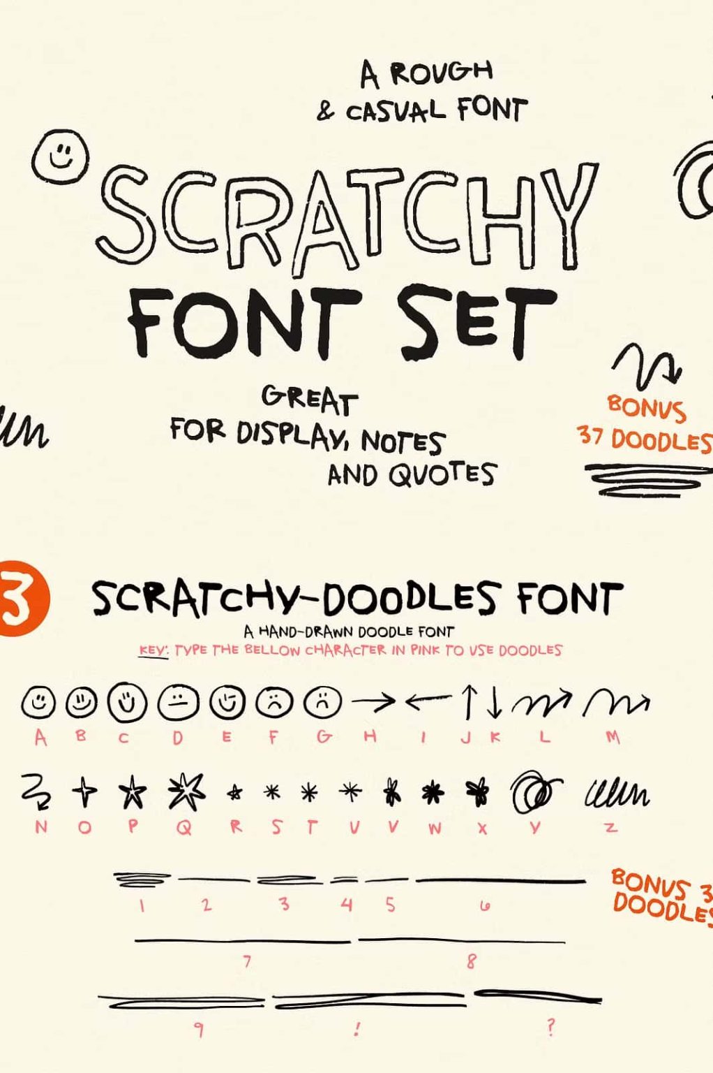 Scratchy Font! Handwriting! Texture! - Leasted - Graphics Template ...