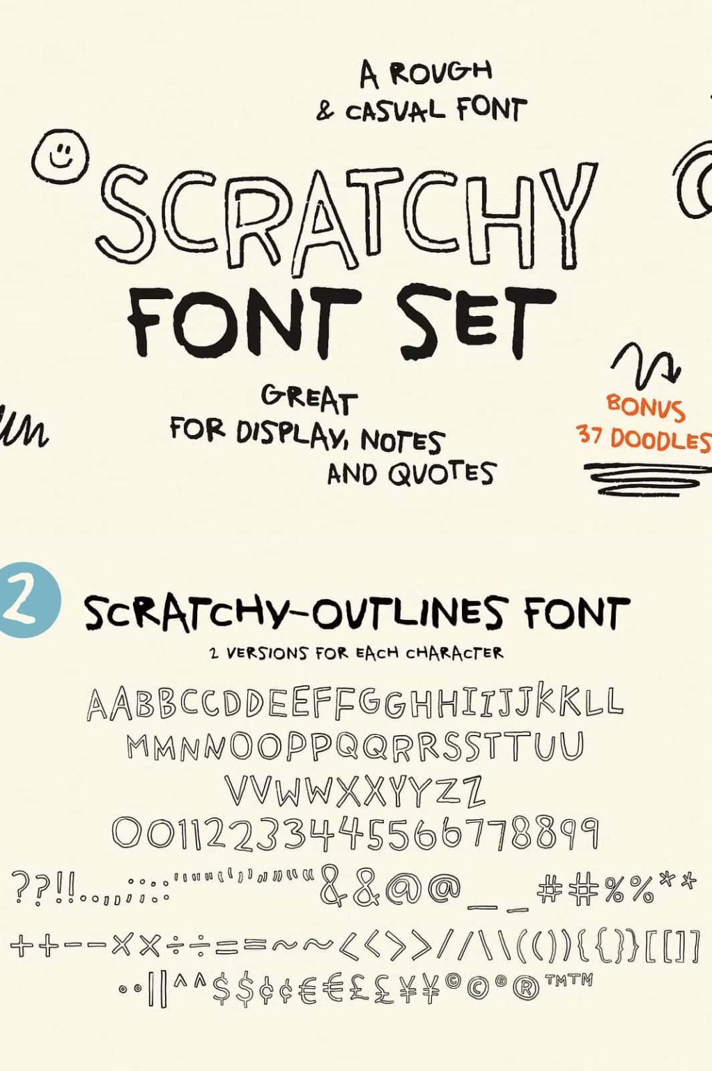 Scratchy Font! Handwriting! Texture! - Leasted - Graphics Template ...