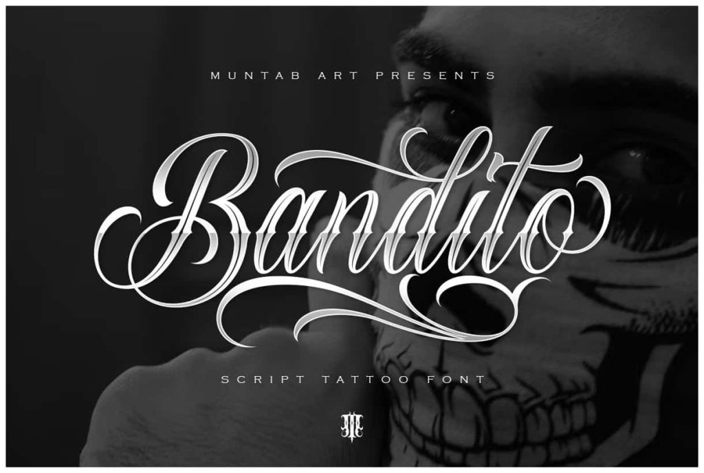 Bandito Script | Tattoo font - Leasted - Graphics Template Resources