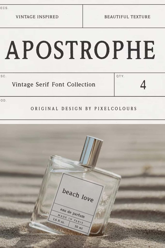 Vintage Serif Font Apostrophe - Leasted - Graphics Template Resources
