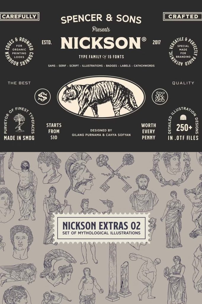 S&S Nickson Font Bundle - Leasted - Graphics Template Resources