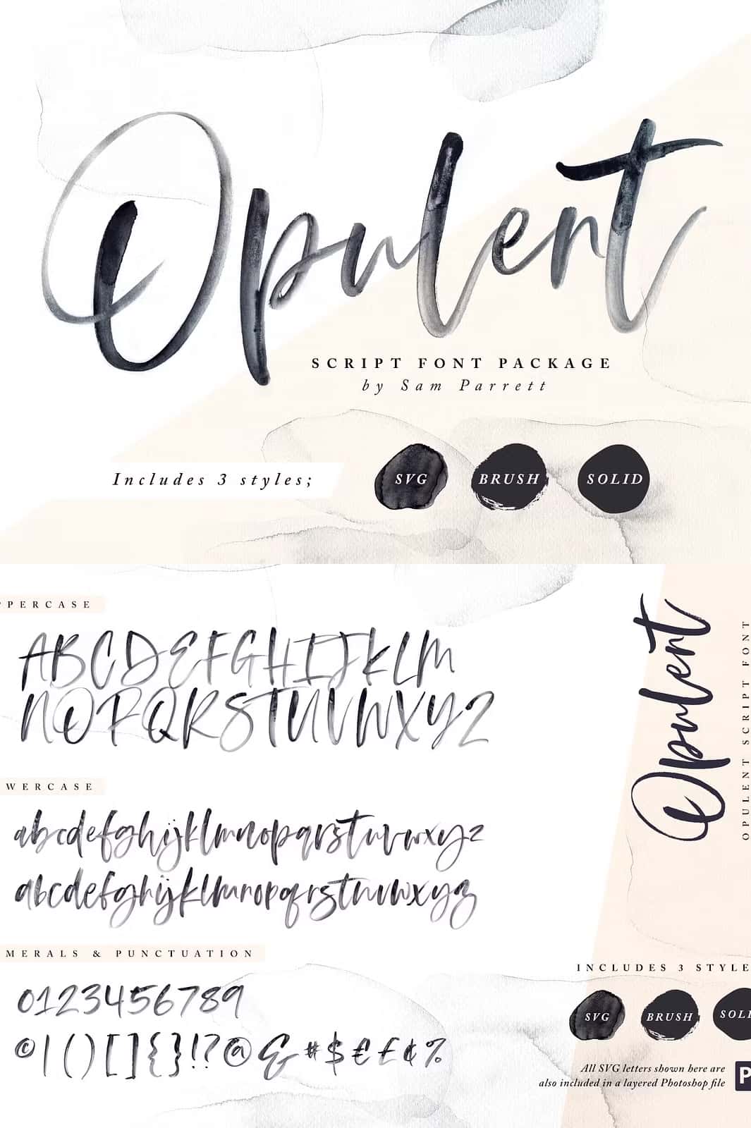 Opulent Font + SVG - Leasted - Graphics Template Resources
