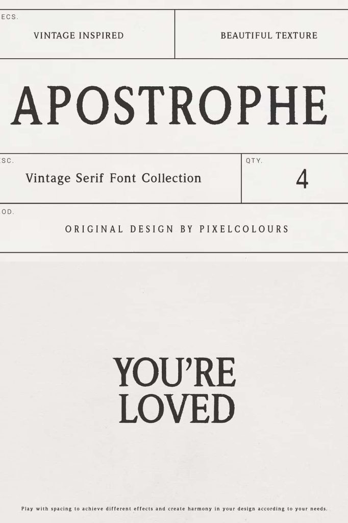 Vintage Serif Font Apostrophe - Leasted - Graphics Template Resources