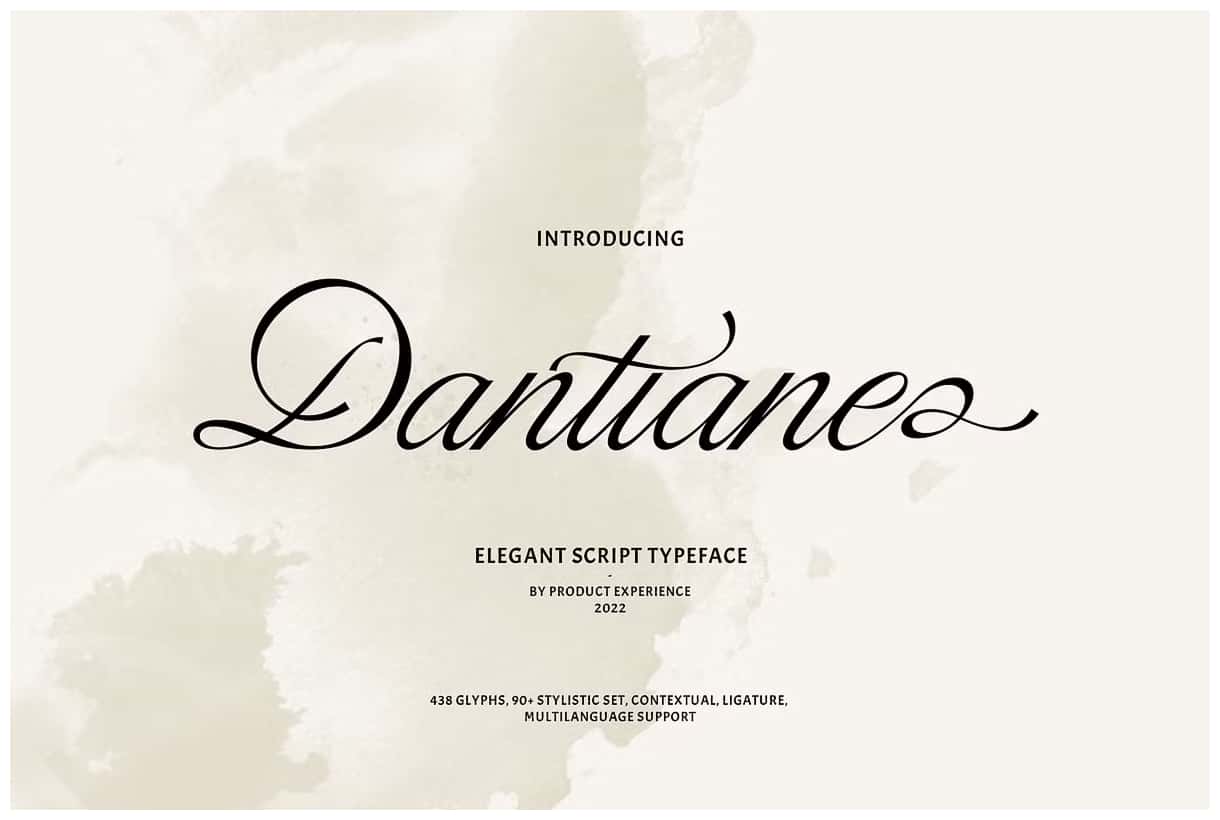 Dantiane - Script typeface - Leasted - Graphics Template Resources