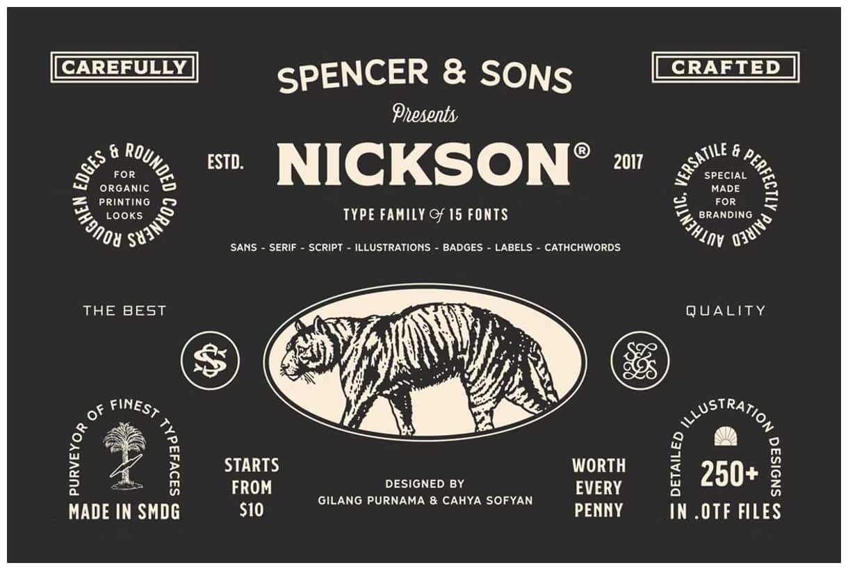 S&S Nickson Font Bundle - Leasted - Graphics Template Resources