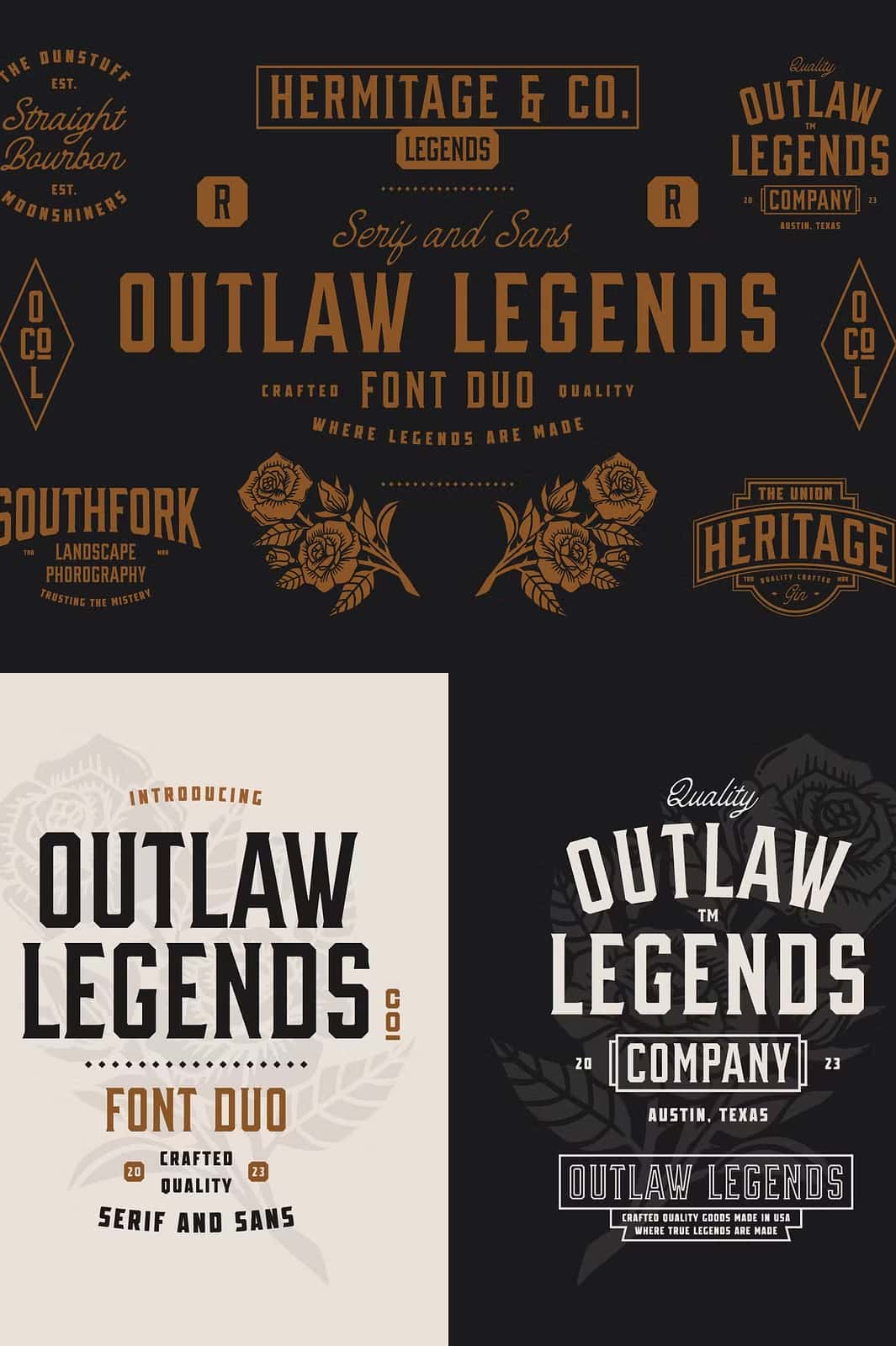 OUTLAW LEGENDS Font Duo + Extra - Leasted - Graphics Template Resources
