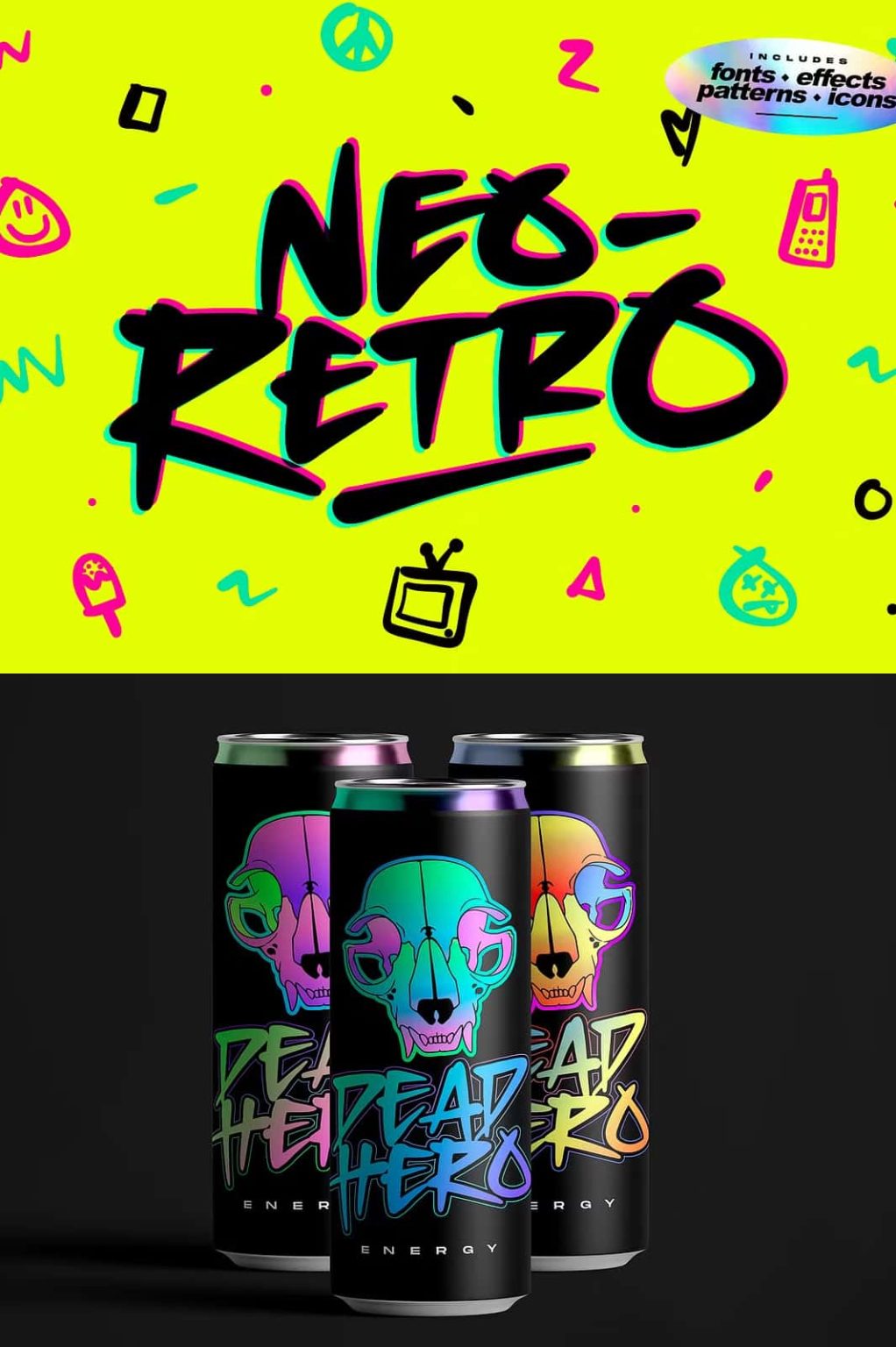 Neo-Retro Font + Extras - Leasted - Graphics Template Resources