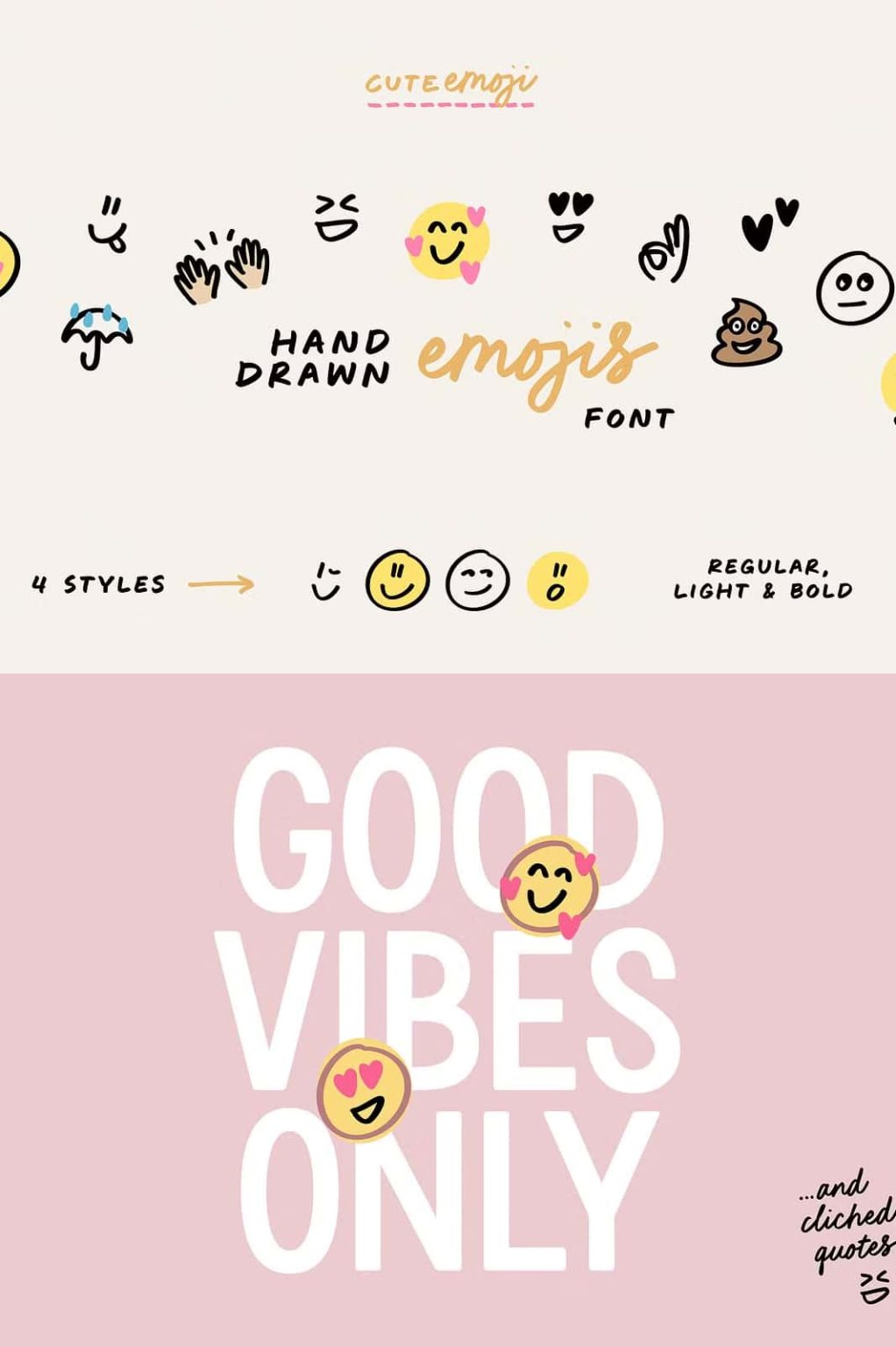 CuteEmoji hand drawn emojis font - Leasted - Graphics Template Resources
