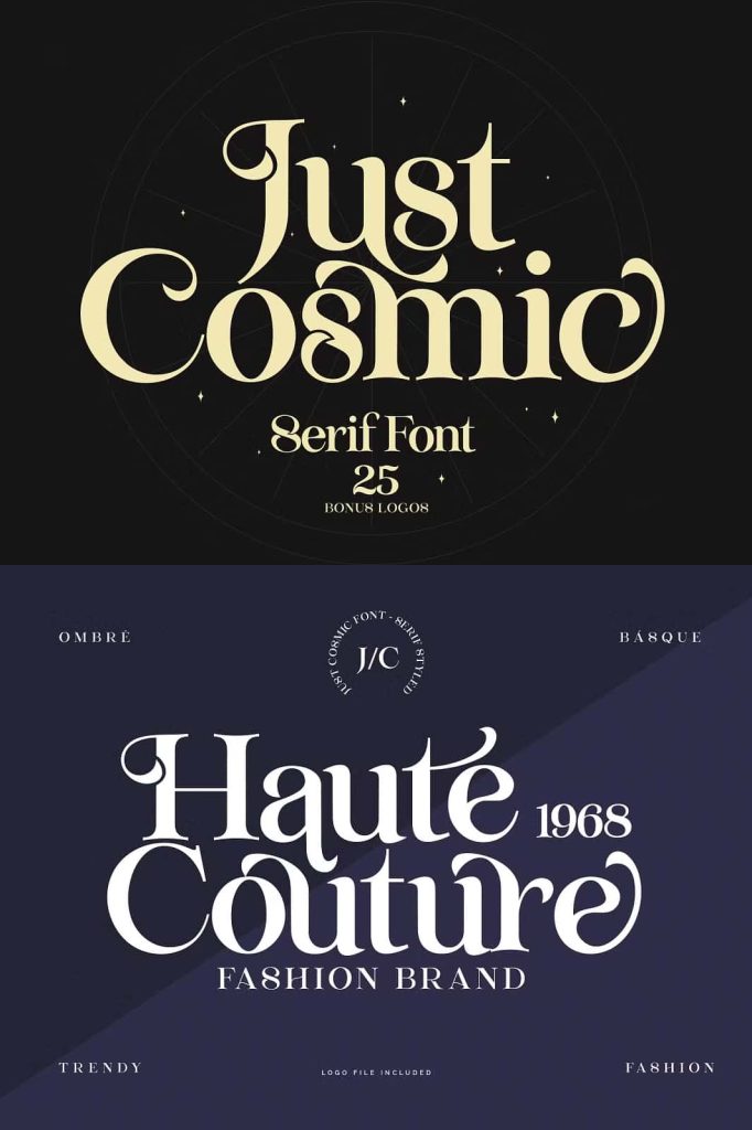 Just Cosmic Font + Logos - Leasted - Graphics Template Resources
