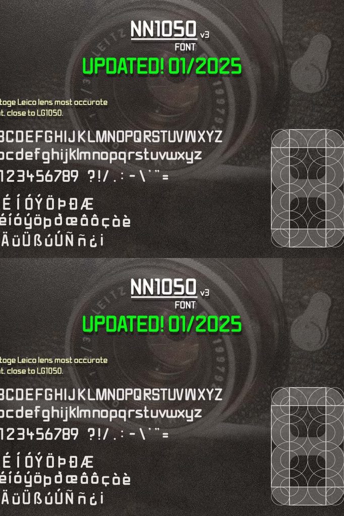 Vintage Leica Lens Font (NN1050) - Leasted - Graphics Template Resources