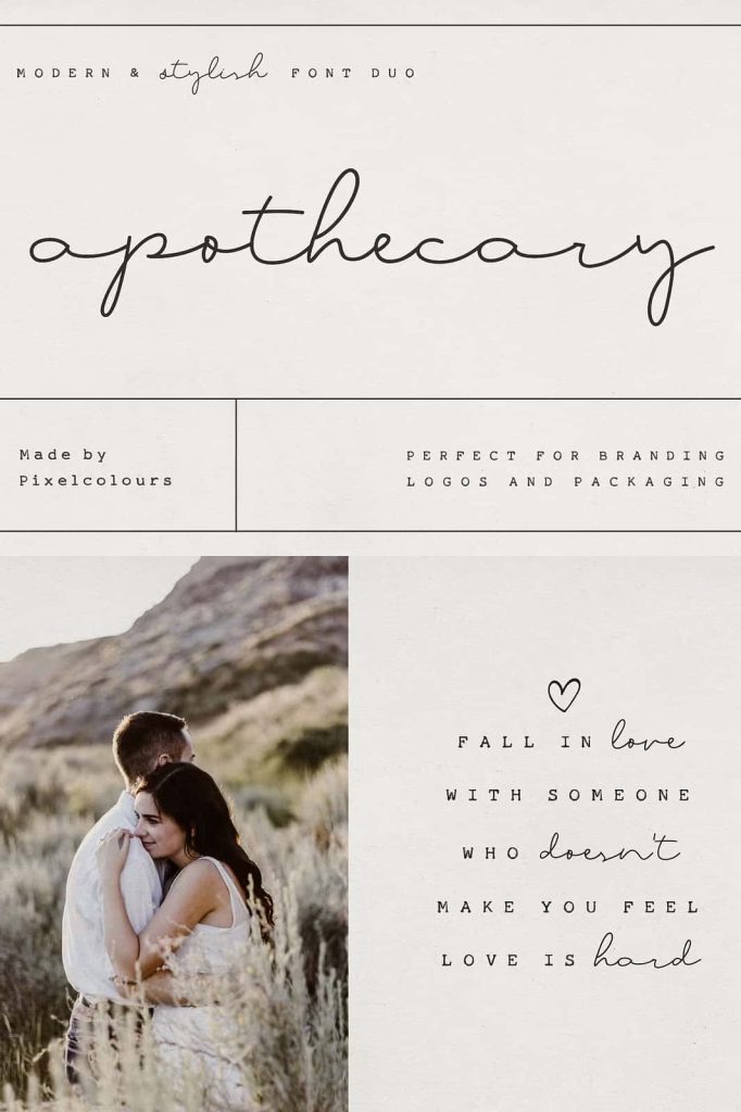 Apothecary Script Font Duo - Leasted - Graphics Template Resources