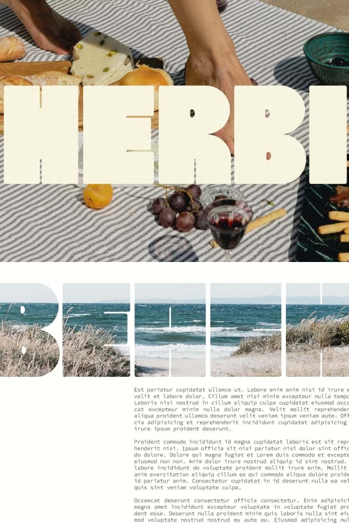 HERBI | A Chunky Sans Serif Font - Leasted - Graphics Template Resources