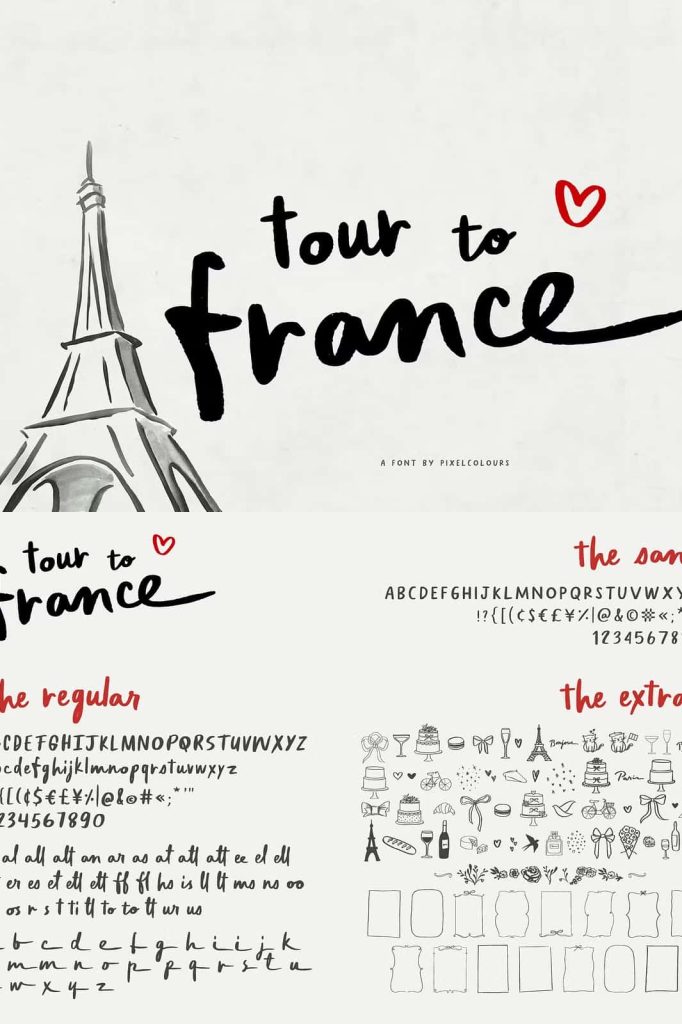 French Font Tour to France - Leasted - Graphics Template Resources