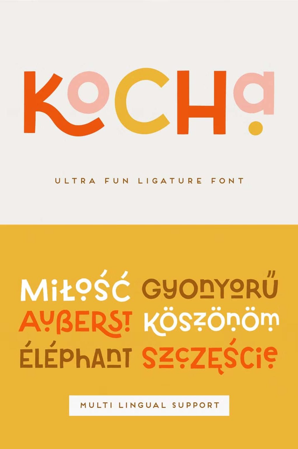 Kocha | Playful Ligature Font - Leasted - Graphics Template Resources