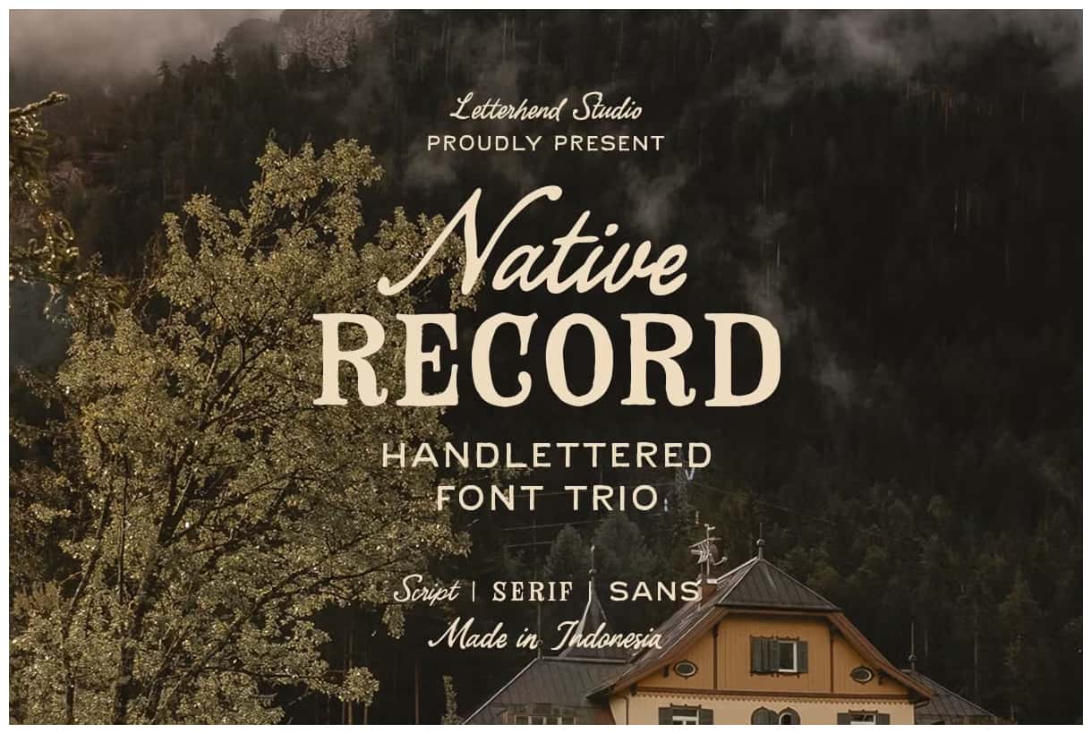 The Native Record Font Trio - Leasted - Graphics Template Resources