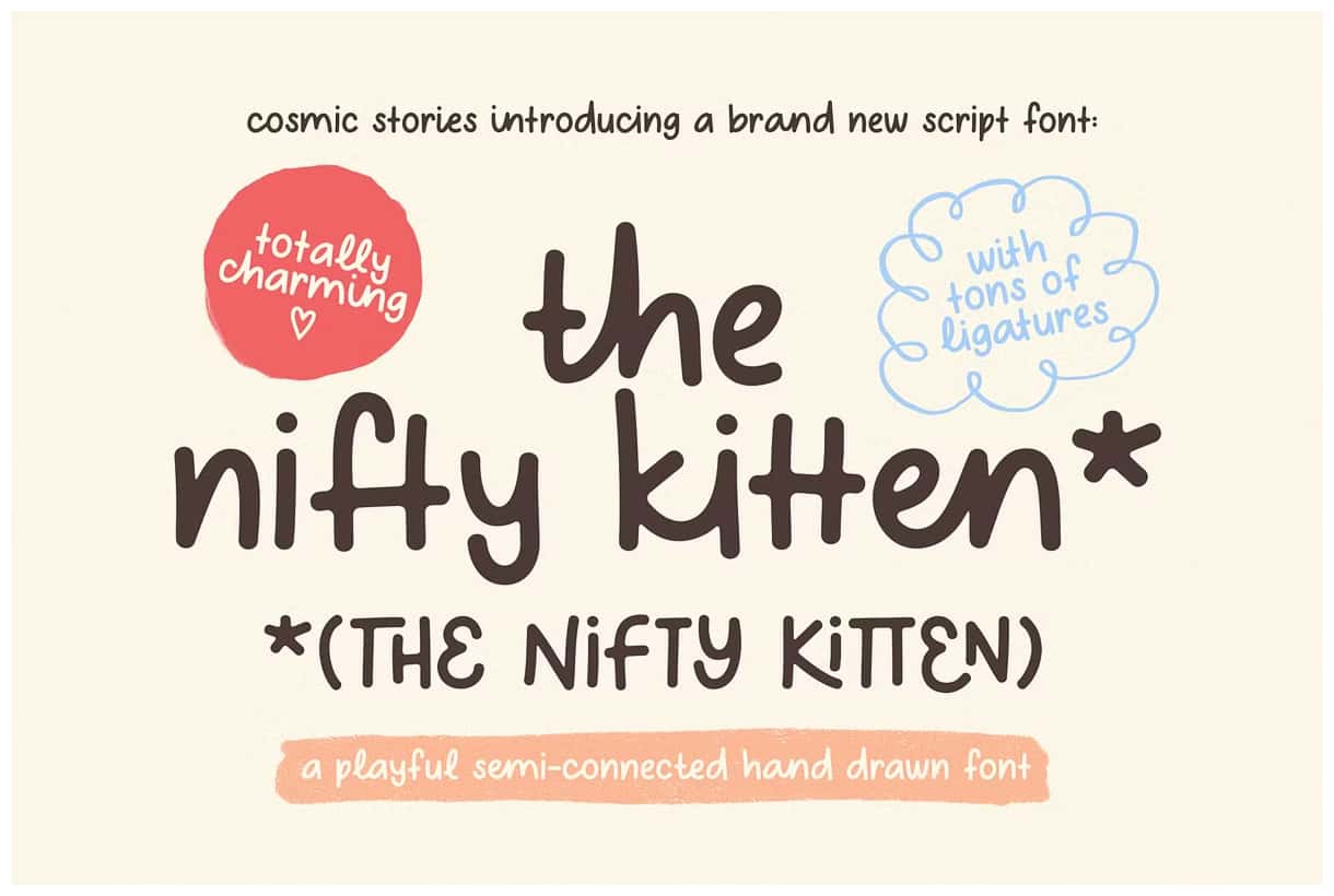 The Nifty Kitten Script Font - Leasted - Graphics Template Resources