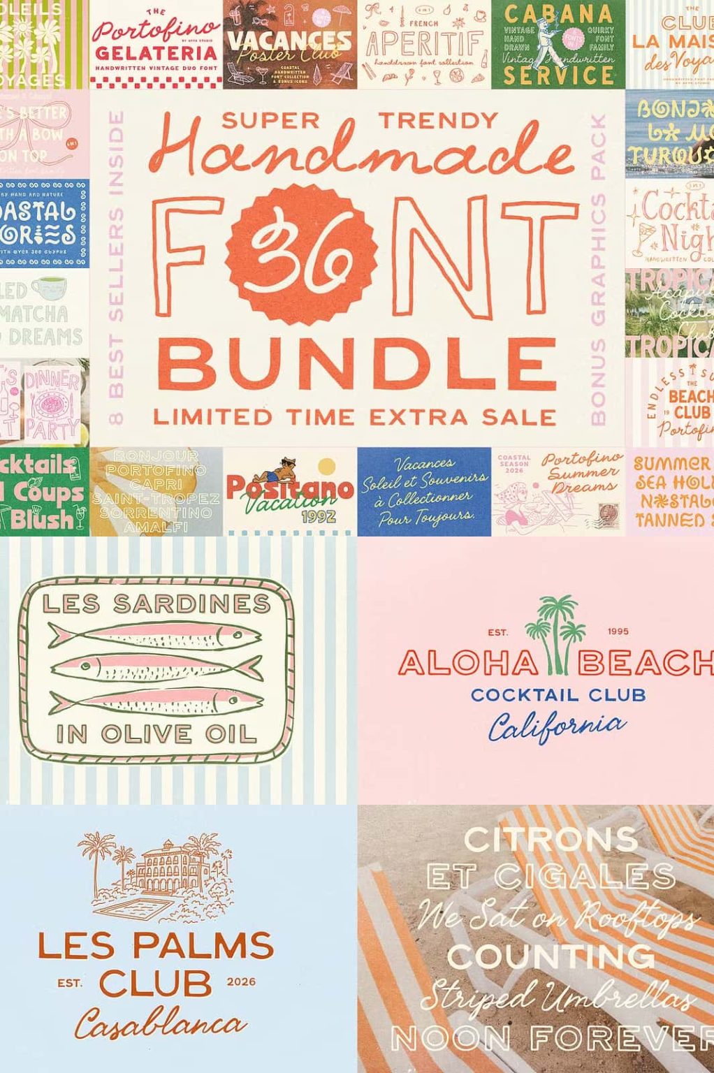 Modern Hand-drawn Trendy Font Bundle - Leasted - Graphics Template ...