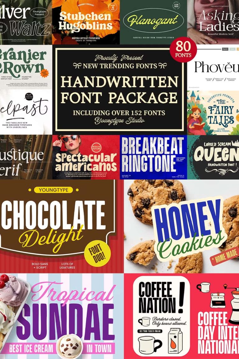 Handwritten Font Package - Leasted - Graphics Template Resources