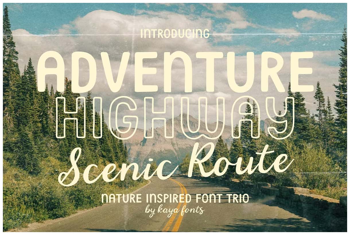 Adventure Highway Retro Nature Font - Leasted - Graphics Template Resources