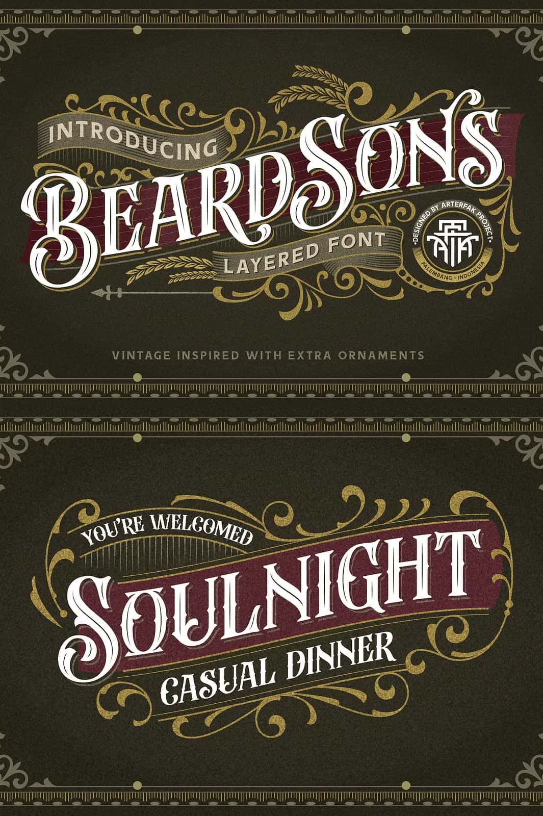 Beardsons - Layered Font - Leasted - Graphics Template Resources