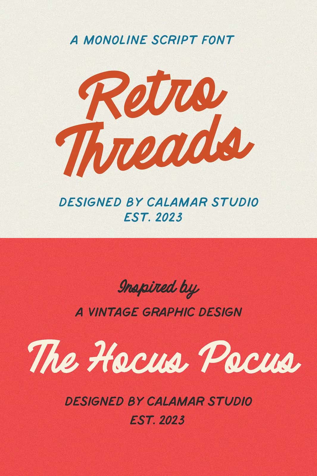 Retro Threads | Retro Script Font - Leasted - Graphics Template Resources