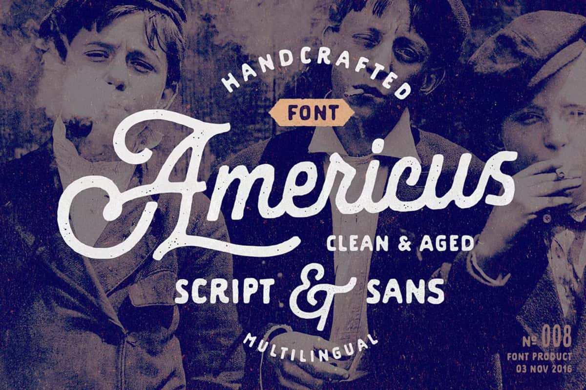 Americus Script & Sans - Leasted - Graphics Template Resources
