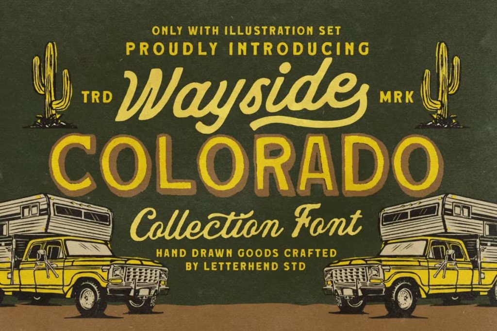 Wayside Colorado Font Collection - Leasted - Graphics Template Resources