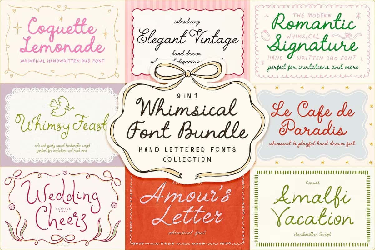 Whimsical Handwritten Font Bundle - Leasted - Graphics Template Resources